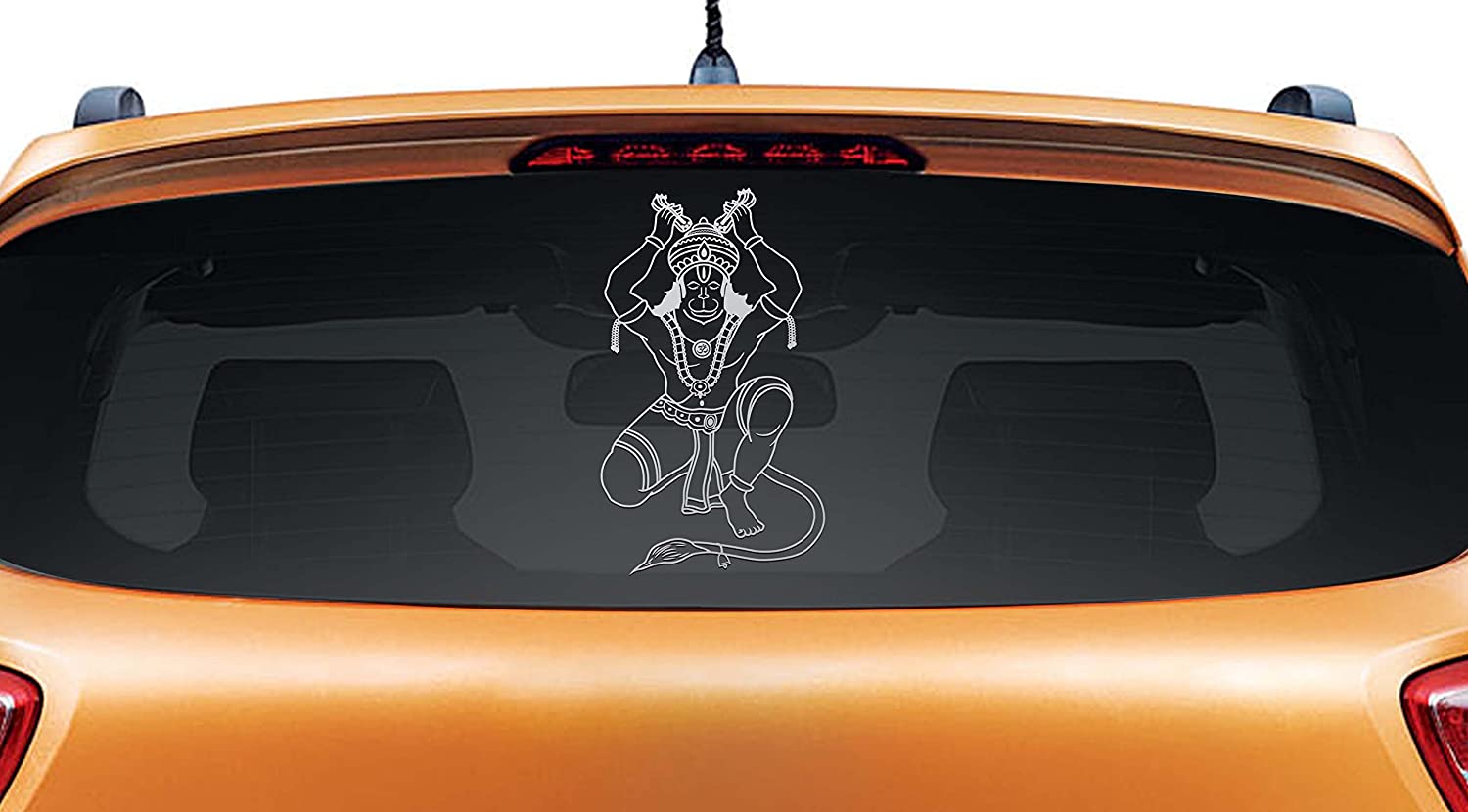 Hanuman Chanting Ram Naam Silver Car Sticker Reflective Vinyl